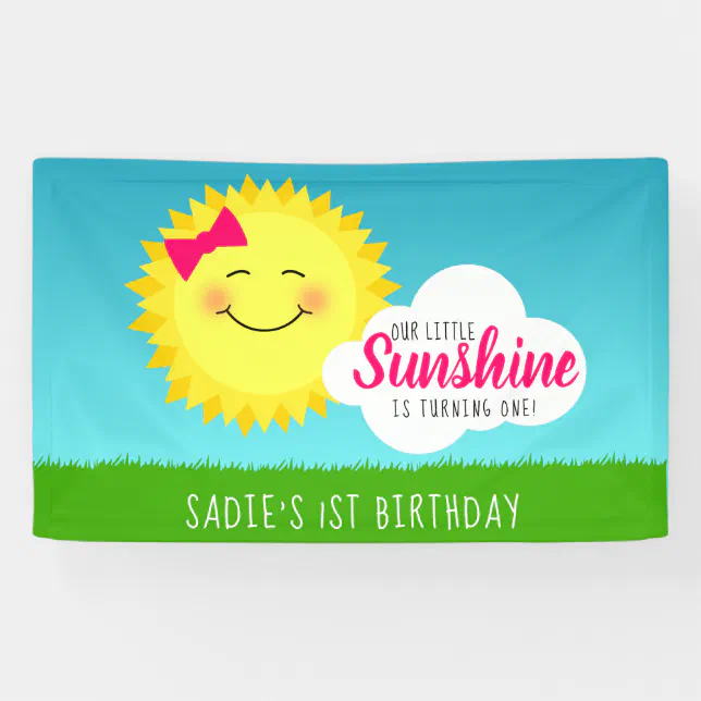 Sunshine Birthday Party Banner | Zazzle