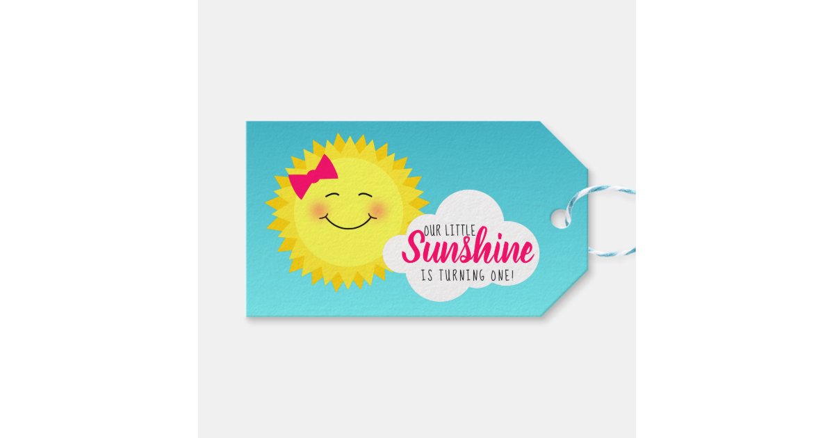Sunshine Birthday Party Gift Tags | Zazzle