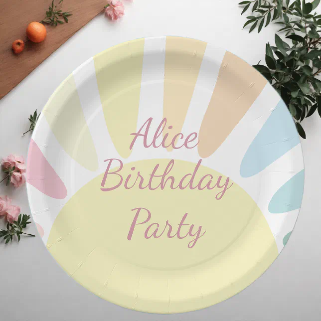 Sunshine Birthday Party Paper Plates | Zazzle