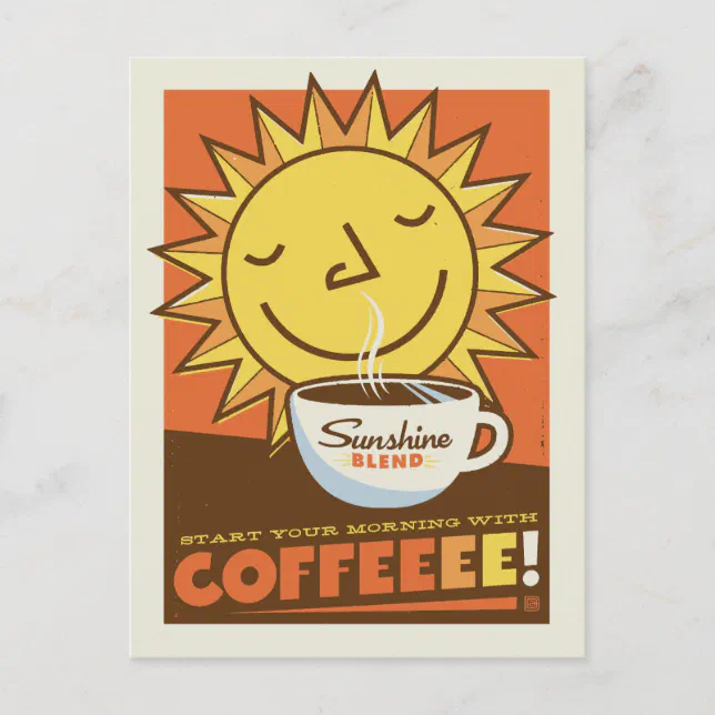 Sunshine Blend Coffee Postcard | Zazzle