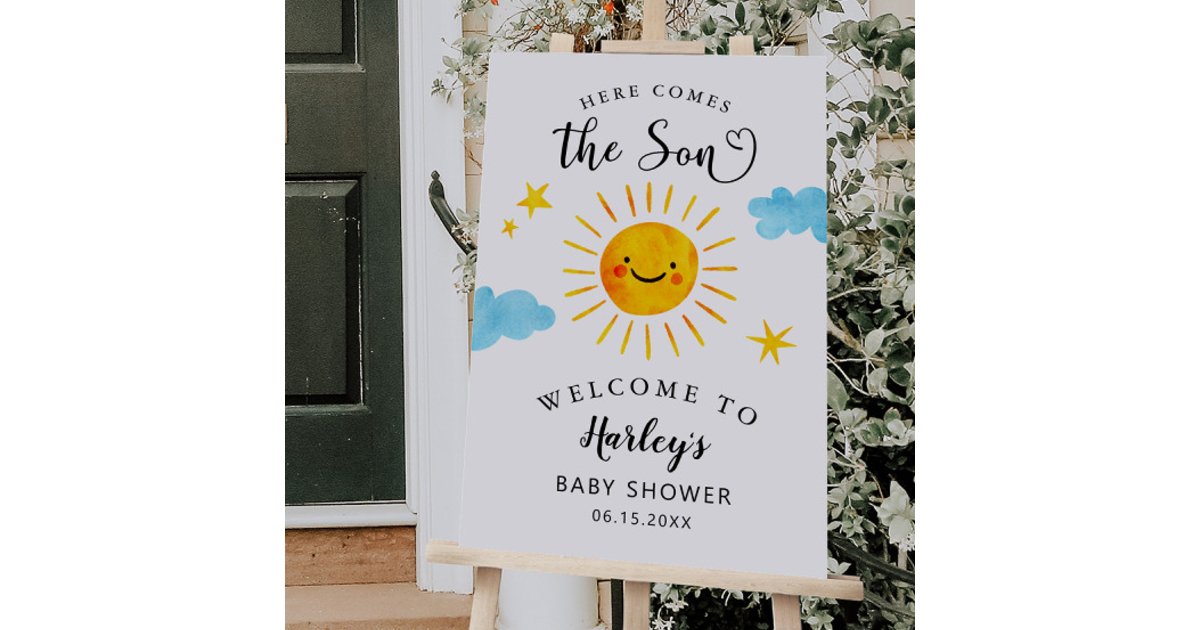 Sunshine Boy Baby Shower Welcome Sign | Zazzle