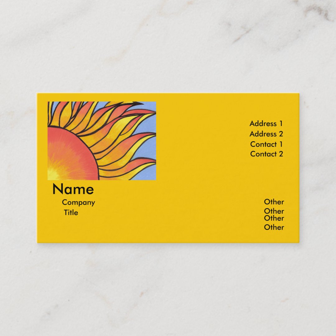 Sunshine Business Card Template | Zazzle
