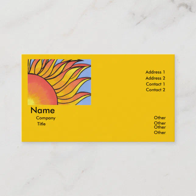 Sunshine Business Card Template | Zazzle