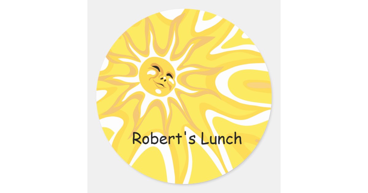 Sunshine Custom Lunch Bag Sticker | Zazzle