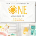 Sunshine First Birthday Welcome Banner | Zazzle