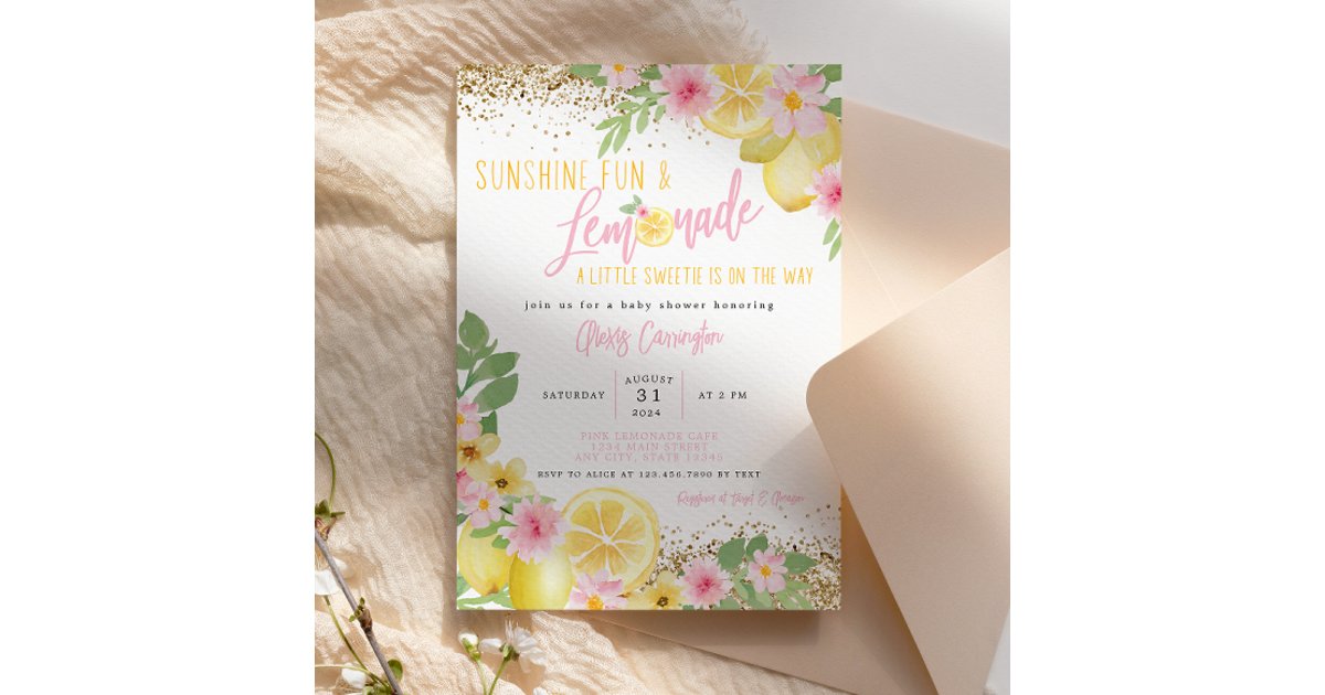 Sunshine Fun and Lemonade Baby Shower Invitation | Zazzle