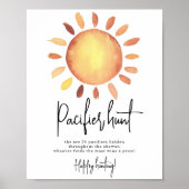 Sunshine Pacifier hunt game baby shower Poster | Zazzle