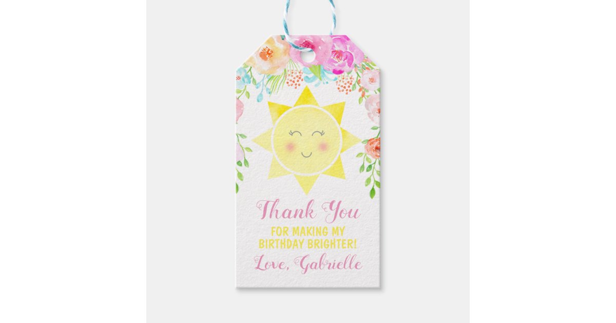 Sunshine Party Favor Tags, Sunshine Gift Tags | Zazzle