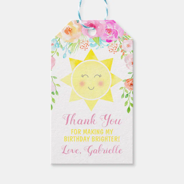 Sunshine Party Favor Tags, Sunshine Gift Tags | Zazzle