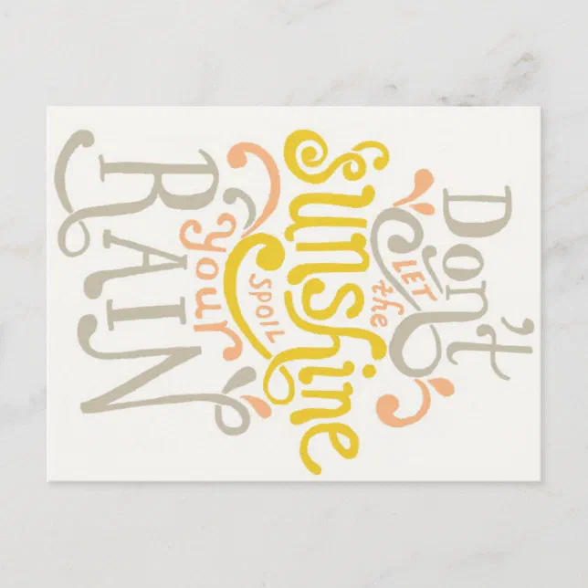 Sunshine & Rain postcard | Zazzle