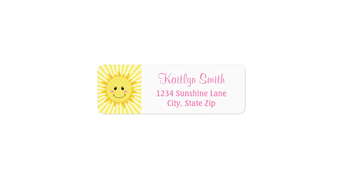 Sunshine Return Address Label | Zazzle