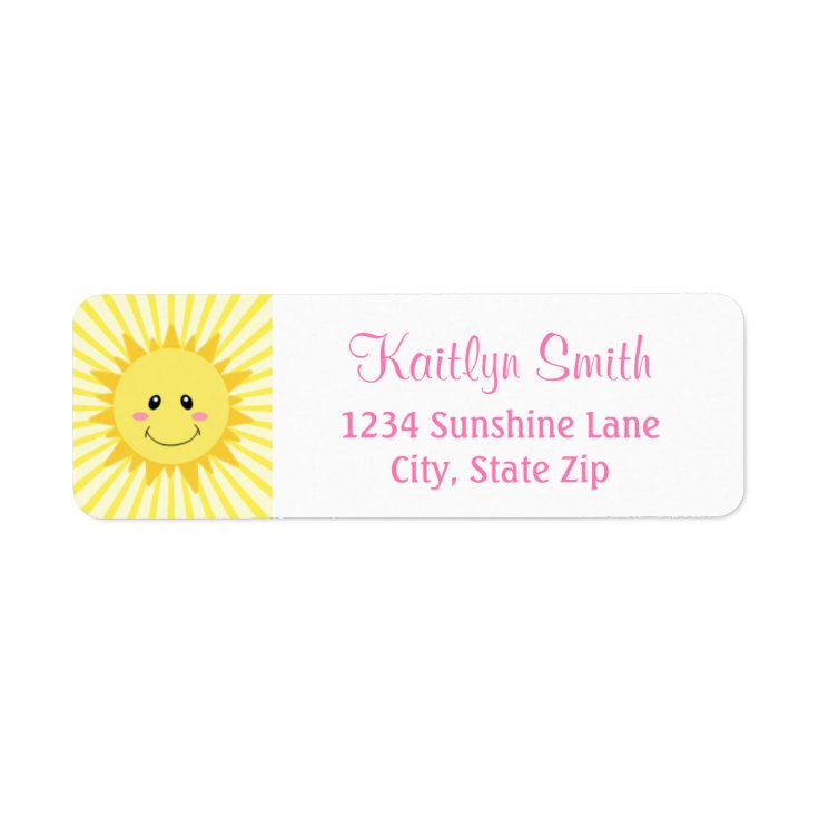Sunshine Return Address Label | Zazzle