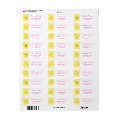 Sunshine Return Address Label | Zazzle