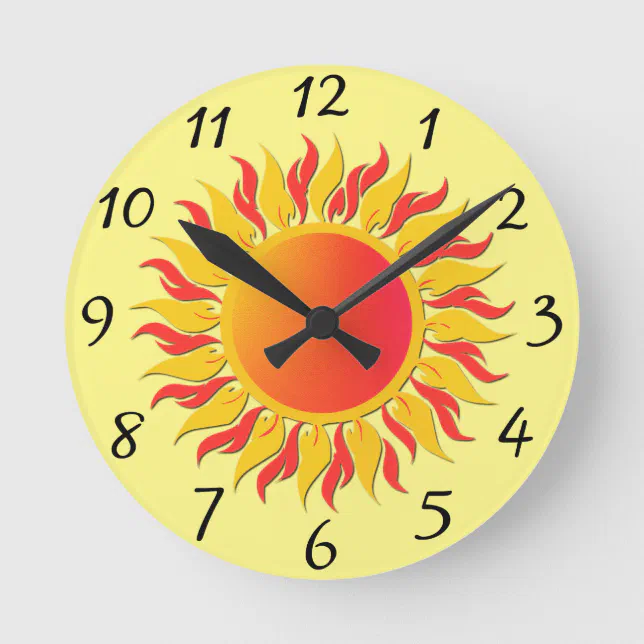 Sunshine Round Clock | Zazzle