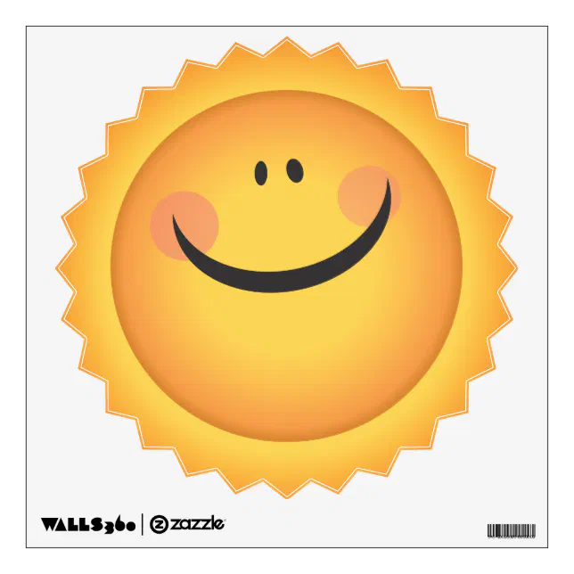 Sunshine Smiliey Sun Face Kids Room Wall Decal | Zazzle