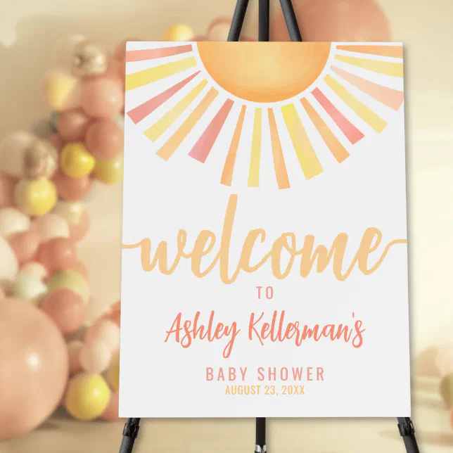 Sunshine Sun Baby Shower Welcome Sign | Zazzle