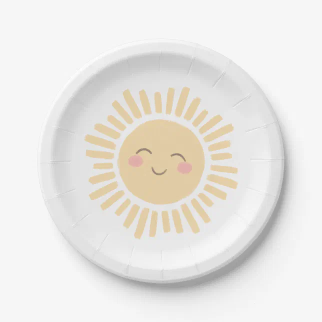 Sunshine Sun Birthday Party Paper Plates | Zazzle
