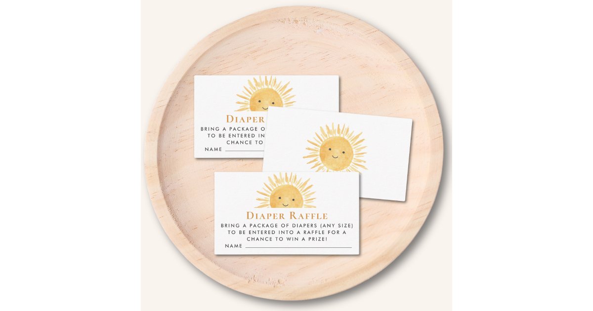 Sunshine Sun Diaper Raffle Enclosure Card | Zazzle