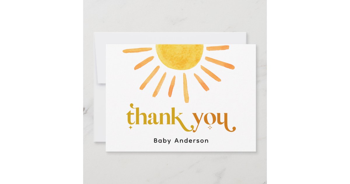 Sunshine Thank You Card | Zazzle