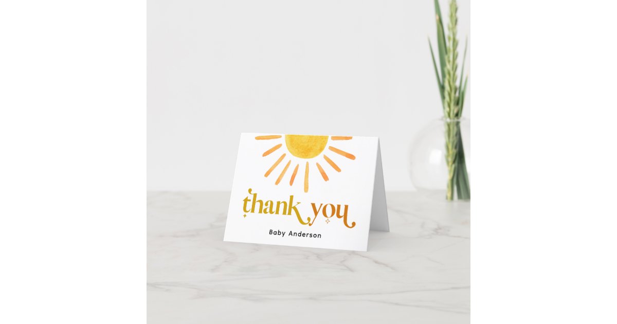 Sunshine Thank You Card | Zazzle