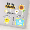 Sunshine Themed Custom-Cut Vinyl Sticker | Zazzle