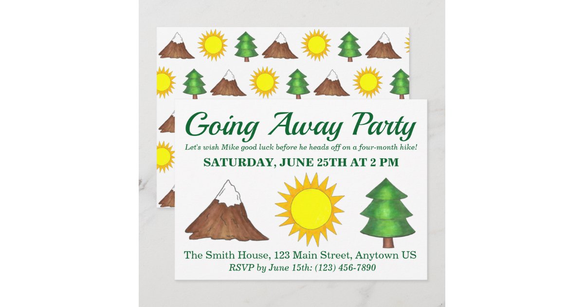 Sunshine Tree Mountain Hiking Woods Outdoor Camp Invitation | Zazzle