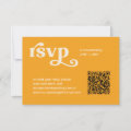 Sunshine Typography QR Code Marigold ID1048 RSVP Card | Zazzle