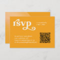Sunshine Typography QR Code Marigold ID1048 RSVP Card | Zazzle