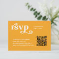 Sunshine Typography QR Code Marigold ID1048 RSVP Card | Zazzle