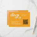 Sunshine Typography QR Code Marigold ID1048 RSVP Card | Zazzle
