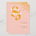 Sunshine Typography Wedding Pink Peach ID1048 Invitation | Zazzle