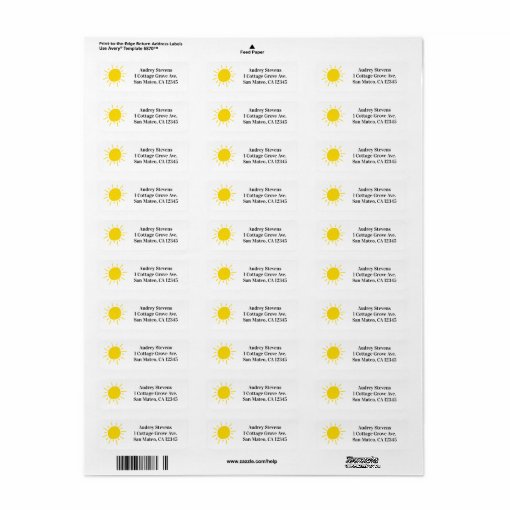 Sunshine Whimsical Yellow Sun Birthday Party Label | Zazzle