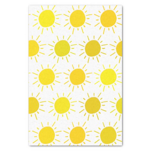 Sunshine Whimsical Yellow Sun Birthday Party Tissue Paper | Zazzle