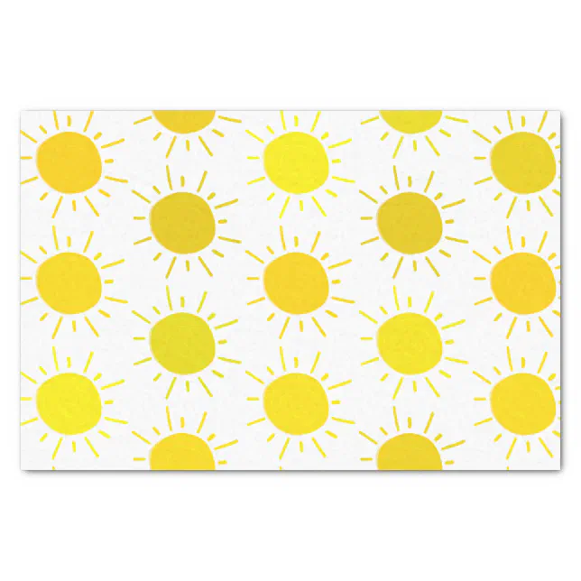 Sunshine Whimsical Yellow Sun Birthday Party Tissue Paper | Zazzle