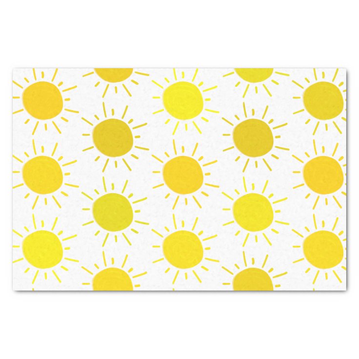 Sunshine Whimsical Yellow Sun Birthday Party Tissue Paper | Zazzle