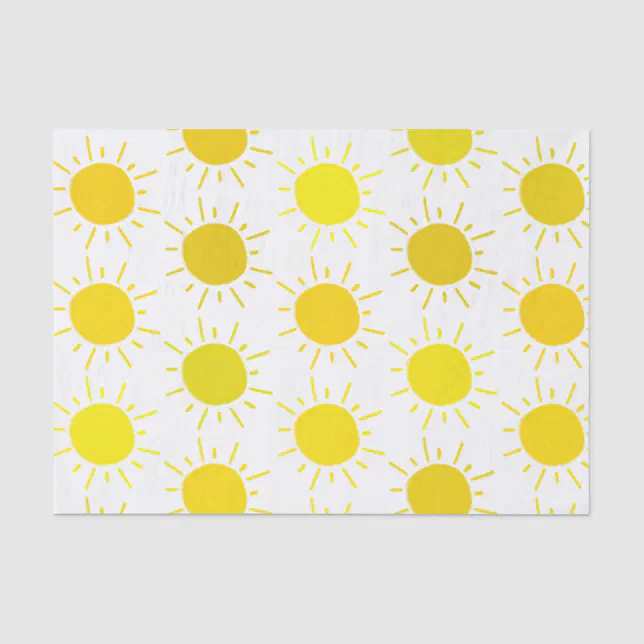 Sunshine Whimsical Yellow Sun Birthday Party Tissue Paper | Zazzle