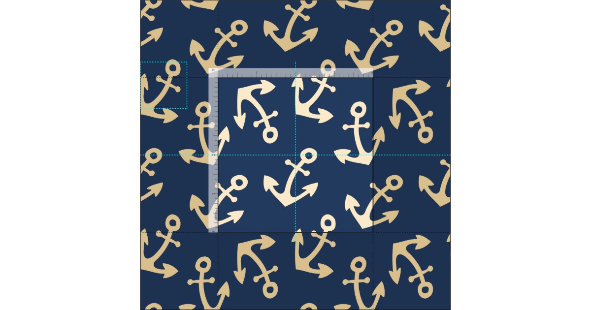 Sunshine Yellow Anchors On Navy Fabric By the Yard | Zazzle