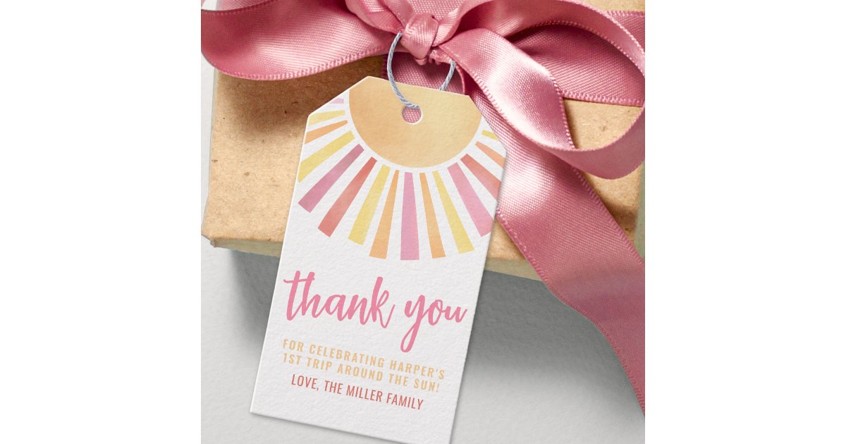 Sunshine Yellow Sun Gift Tags | Zazzle