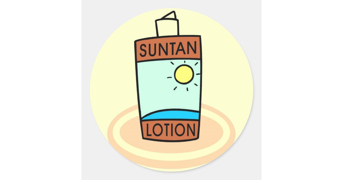 Suntan Lotion Stickers | Zazzle