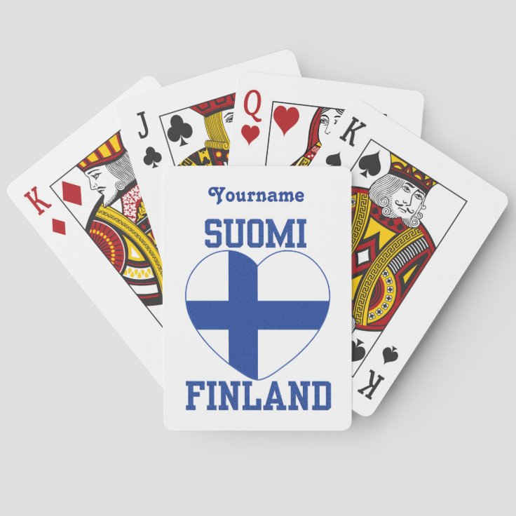 SUOMI FINLAND custom playing cards | Zazzle