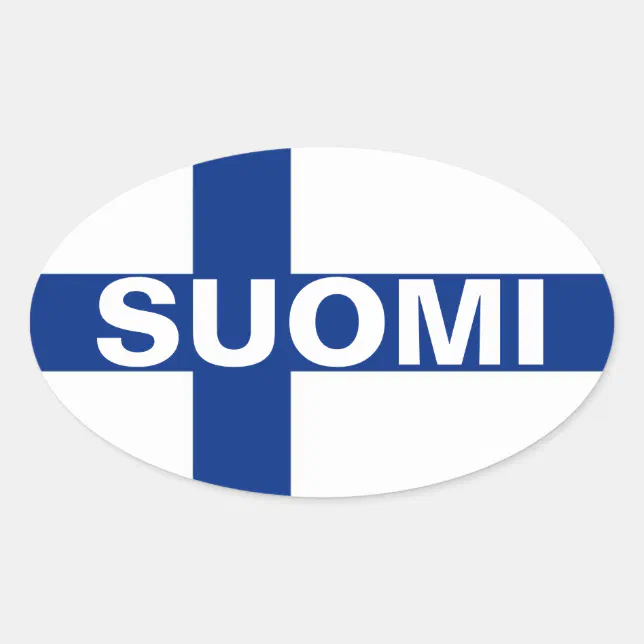 Suomi (Finland) Oval Sticker | Zazzle