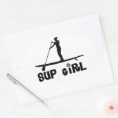 SUP Girl Oval Sticker | Zazzle