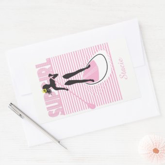 SUP Girl Rectangular Sticker | Zazzle