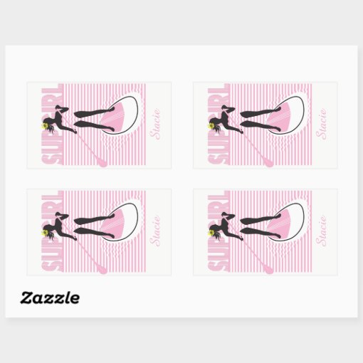 SUP Girl Rectangular Sticker | Zazzle