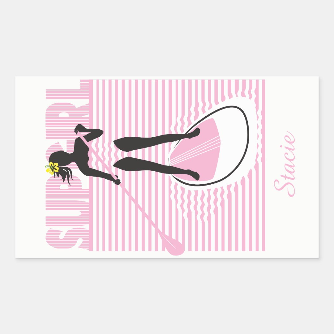 SUP Girl Rectangular Sticker | Zazzle