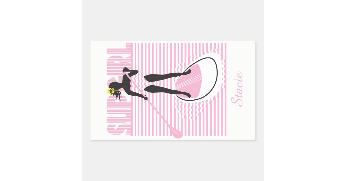 SUP Girl Rectangular Sticker | Zazzle