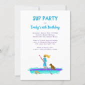 SUP Paddleboarding Teen Birthday Party Invitation | Zazzle