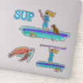 SUP Stand-up Paddleboard Tropical Sea Turtle Sticker | Zazzle