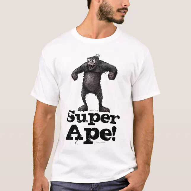 Super Ape Funny Men's Custom Monkey T-Shirt | Zazzle