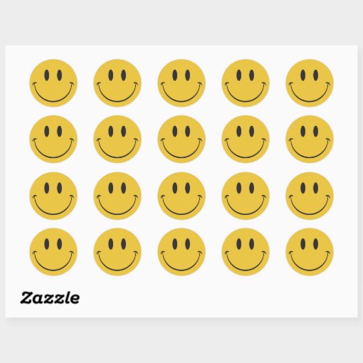 Super big smile happy face Emoji Classic Round Sticker | Zazzle